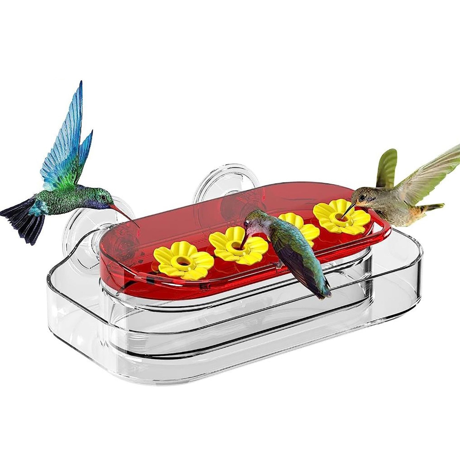 [2 Pcs Set] Suction Window Hummingbird Feeder